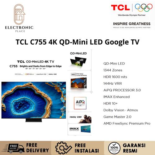 Jual TCL 75C755 QD - Mini Led 4K UHD Smart TV Google TV w/ 144Hz VRR 75 ...