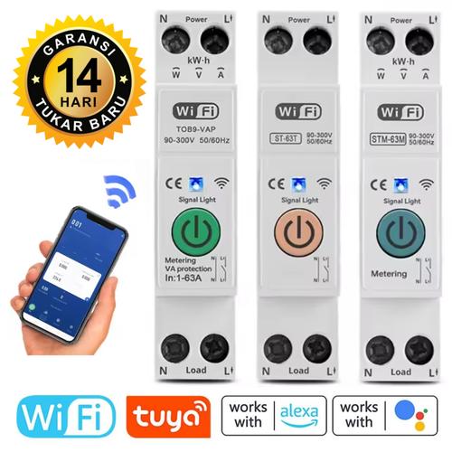Jual MCB 1 Phase Listrik Otomatis 3 Mode Smart WiFi kWh Meter Timer 300 ...
