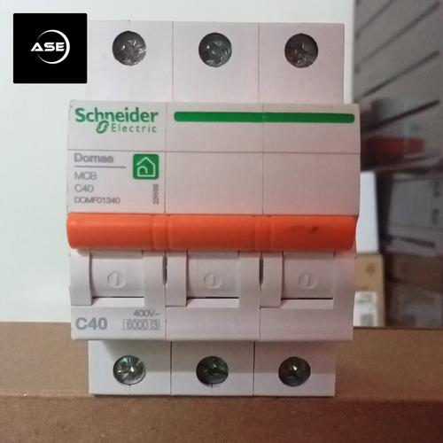 Jual MCB DOMAE NEW 3P 40A SCHNEIDER SNI ORIGINAL 6.000KA DOMF01340 ...
