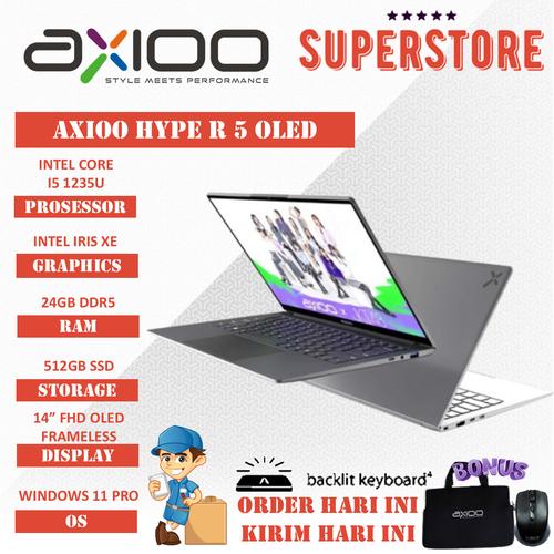 Jual Laptop Axioo Hype R5 OLED Intel Core i5 1235U RAM 24GB SSD 512GB ...
