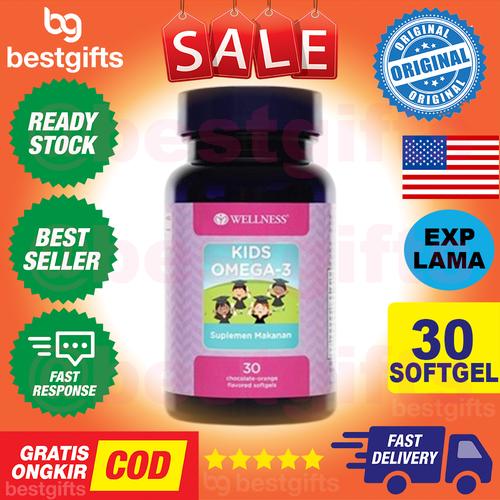 Jual WELLNESS KIDS OMEGA 3 FISH SALMON OIL VITAMIN IMUNITAS FUNGSI OTAK KONSENTRASI ANAK 30 ...