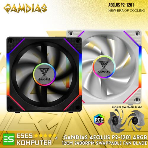 Jual Fan GAMDIAS AEOLUS P2-1201 ARGB Infinity Mirror Swappable Fan Blade 12Cm 120mm Fan Casing ...