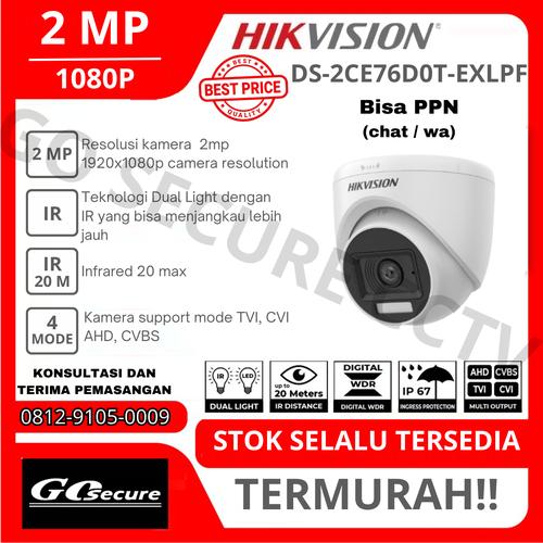 Jual Camera Hikvision Indoor DS-2CE76D0T-EXLPF 2mp 2MP Smart Hybrid Light - Kota Bogor - Go ...
