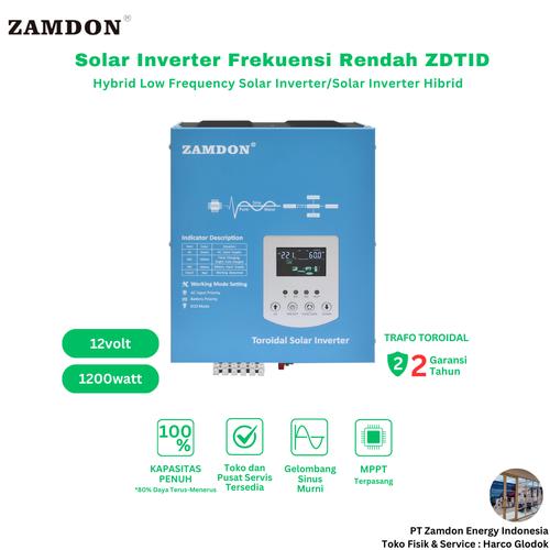 Jual ZAMDON Frekuensi Rendah 1.2KW/1.5KVA 12V Off grid Inverter Surya ...