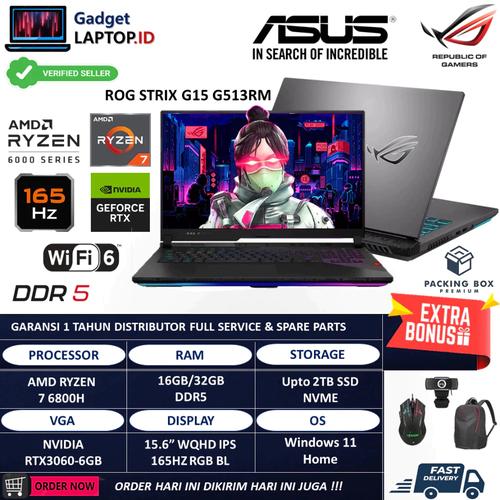 Jual Asus Rog G15 Strix G513rc Ryzen 7 6800HS 32Gb 2Tb RTX3050 Fhd ...