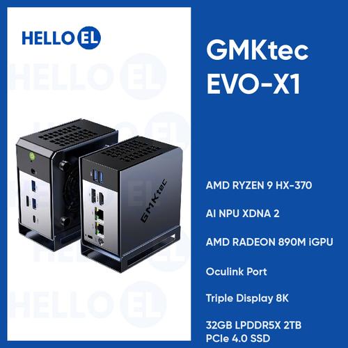 Promo GMKtec EVO-X1 EVO X1 Triple Display 8K RYZEN 9 HX-370 AI NPU XDNA 2 RADEON 890M 32GB 2TB ...