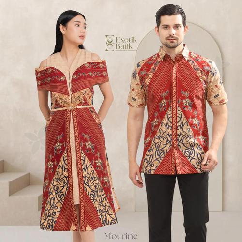 Jual Mourine Couple Batik Dress dan Kemeja Dewasa Formal Casual ...