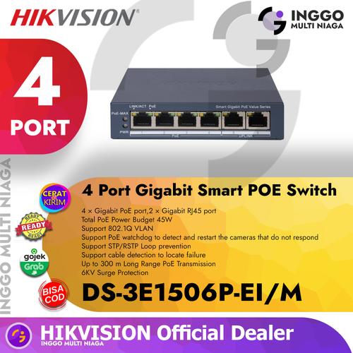 Jual HIKVISION DS-3E1506P-EI/M SWITCH POE GIGABIT SMART POE SWITCH 4 ...