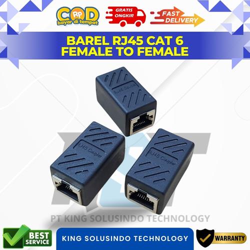Jual Barel RJ45 Cat6 Female To Female || Konektor Sambungan Kabel LAN ...