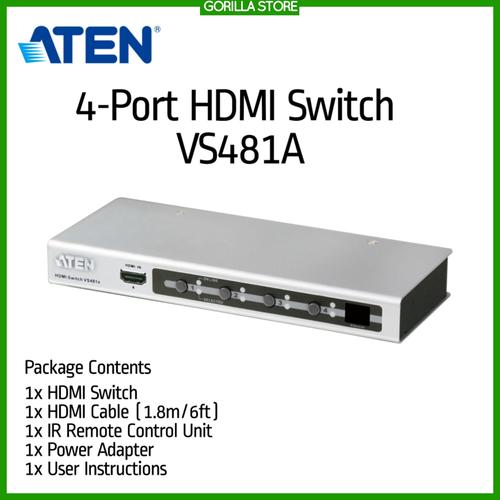 Jual ATEN 4 Port HDMI Switch IR Remote Control VS481A - Jakarta Pusat ...
