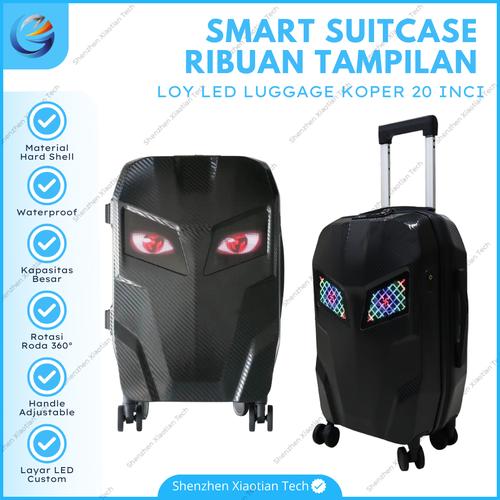 Promo Loy LED Luggage Koper 20 Inch | LED Eyes Bluetooth Luggage Koper ...