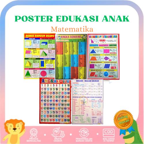 Jual Poster Dinding Edukasi Anak Belajar Gambar Matematika Angka ...