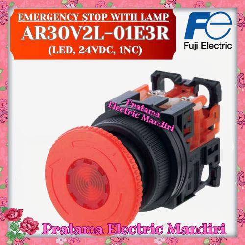 Jual Emergency Stop with Lamp Dia. 30mm AR30 V2L-01E3R 24VDC FUJI ...