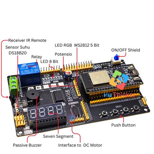 Jual Modul Pembelajaran ESP32 Learning Board with Expansion Shield for ...