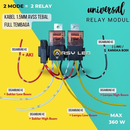 Jual Kabel Relay Set Lampu Sorot Senlo BiLED Dioda Tembak D2 Laser 4 ...