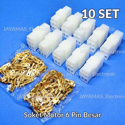 Jual Soket Motor 6 Pin Besar 10 SET / Connector Motor 6P Besar / Socket ...