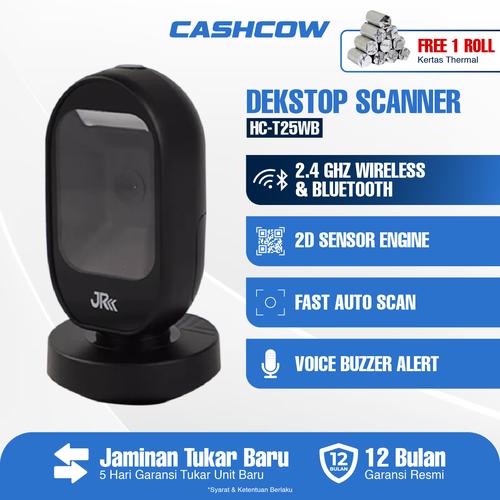 Jual CashCow 2D Wireless Barcode Scanner T25 2.4G Bluetooth - USB Only ...