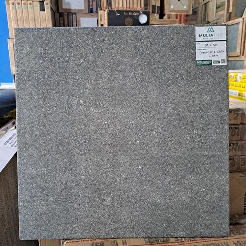 Jual keramik lantai kasar garasi mulia tile 50x50 STONELLA DARK GREY ...