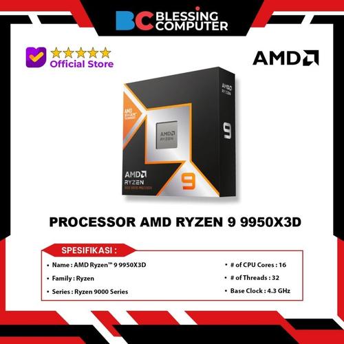 Promo PROCESSOR AMD RYZEN 9 9950X3D Cicil 0% 3x - Kota Denpasar - Blessing Computer Bali | Tokopedia
