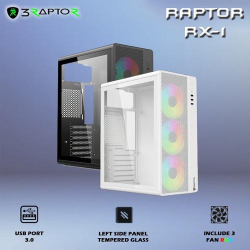 Jual Casing Power Up Raptor RX-1 ATX Free 3 Fan RGB - Case Komputer ...