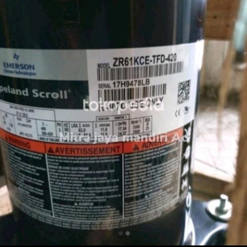 Jual Compressor Copeland Scroll ZR61KCE-TFD-522 5PK 3Phase R407C - Jakarta Barat - Sukses ...