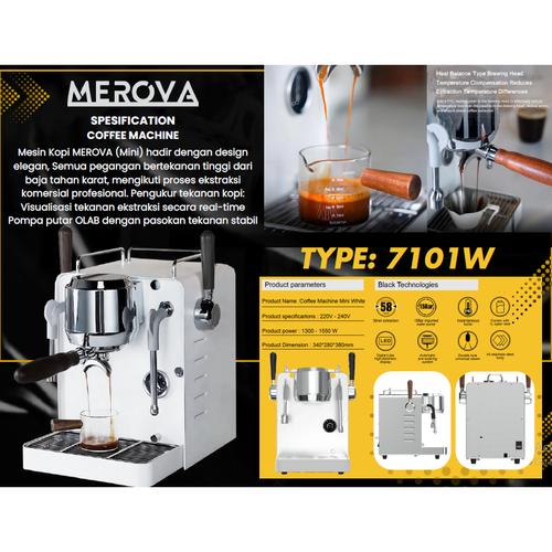 Jual Merova DR 7101 White Semi Automatic Espresso Coffee Machine Mesin ...