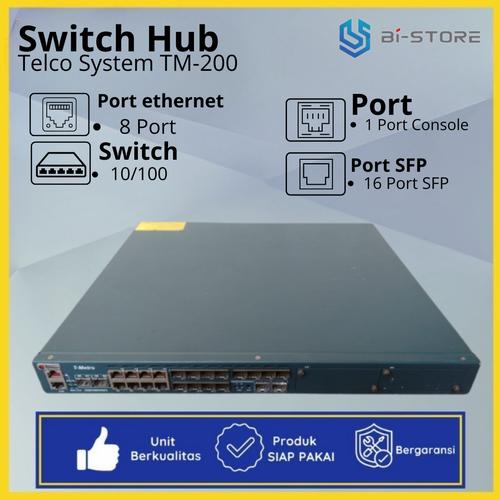 Jual Switch Hub 24 Port Telco System TM-200 8 Port RJ45 Dan 16 Port SFP ...