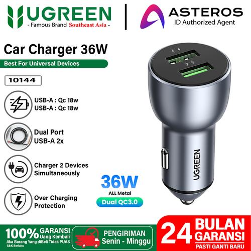 Jual Car Charger Mobil UGREEN Dual Port USB A + USB C Fast Charging 24w ...