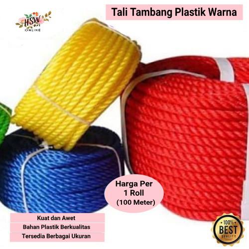 Jual Tali Tambang Plastik Warna Merah Kuning Per Roll Ukuran 10mm 12mm Pengikat Barang Tahan ...