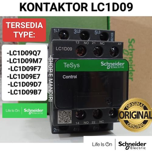 Jual kontaktor contactor Schneider LC1D09Q7 380V 9A 3P kontaktor lc1d09 ...