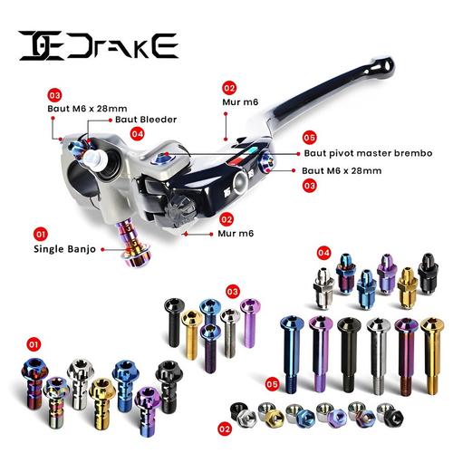 Jual Drake Baut Titanium Master Rem Brembo - Baut Lever, Hitam ...