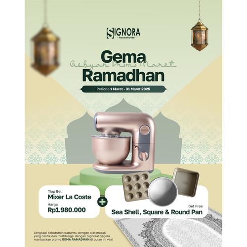 Jual PROMO! Mixer La Coste FREE Sea Shell Pan, Round Pan, dan Square ...