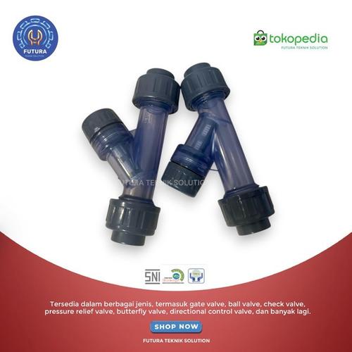 Jual Y Strainer PVC 3/4" inch transparant DN20 jis 10k socket - Jakarta ...