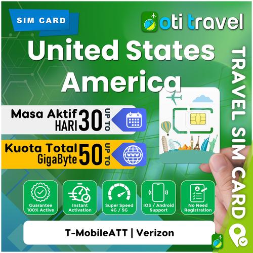 Promo Travel Simcard OTI TRAVEL USA Limit Total Super | Sim Card ...