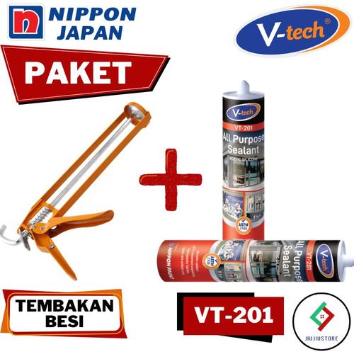 Jual TERLARIS SILICONE SEALANT NIPPON ALL PURPOSE V-TECH LEM KACA ...