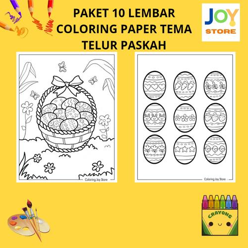 Jual PAKET 10 Lembar Kertas Gambar Mewarnai Tema Telur Paskah Ukuran A4 ...