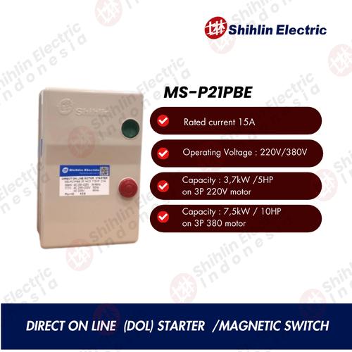 Promo DOL Starter / Magnetic Switch MS-P21PBE 15A Shihlin 220V / 380V ...