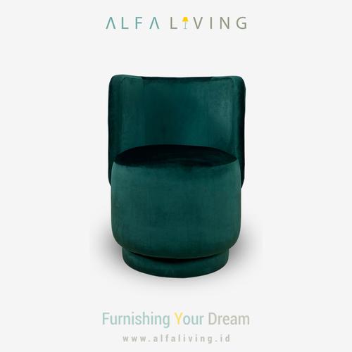 Jual ALFA LIVING Erick - Kursi Bulat Modern Kain Beludru, Puff Sofa ...