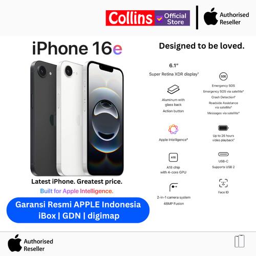 Promo APPLE iPhone 16e 128GB 256GB 512GB A18 CPU 6C GPU 4C OLED Resmi ...