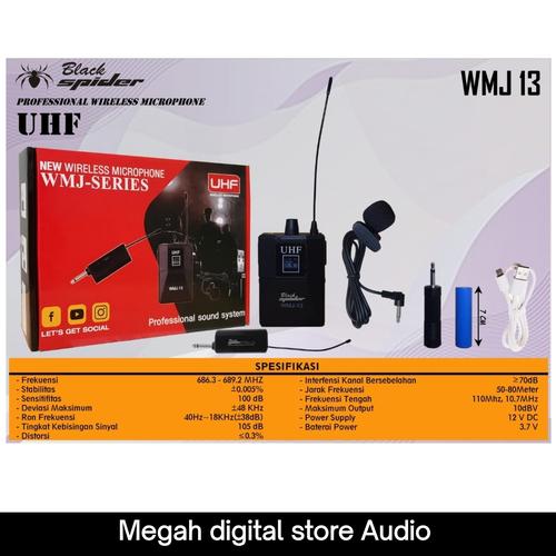 Jual Mic Wireless BLACKSPIDER WMJ13/Clip On Microphone Jepit Clip On ...