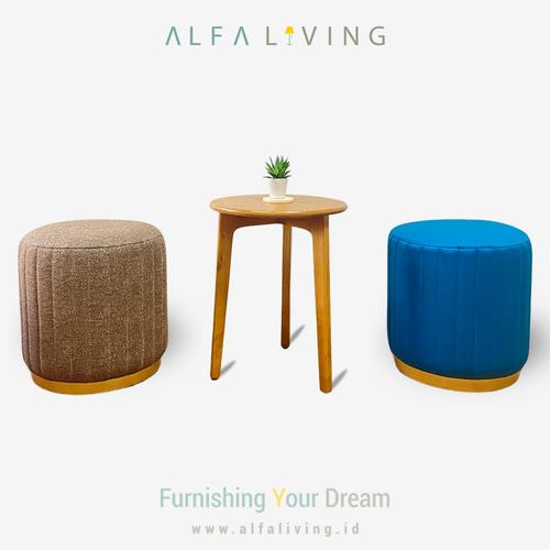 Jual ALFA LIVING Samara - Pouffe/Puff/Kursi Bulat Kain Beludru ...