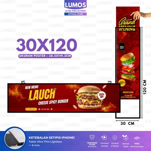 Promo Ultra Thin Light Box 30 x 120 - Lumos 1.0 Signage Slim Portable ...
