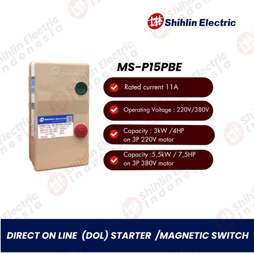 Jual DOL Starter / Magnetic Switch MS-P15PBE 11A~15A Shihlin 220V/380V - Jakarta Pusat - Shihlin ...