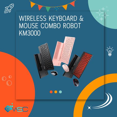 Jual ROBOT KM3000 Portable Mini Wireless Keyboard and Mouse Combo ...