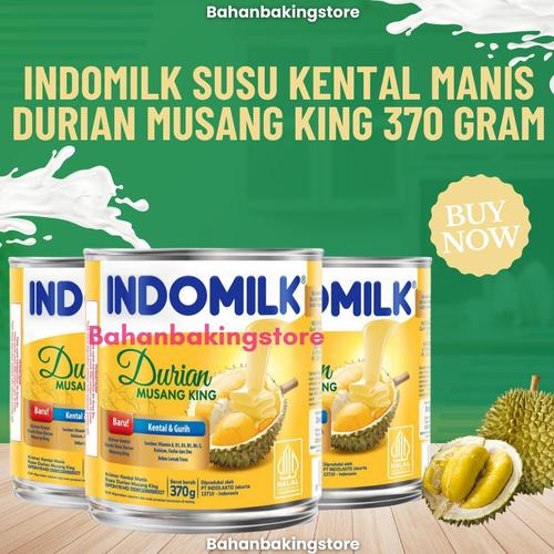 Jual INDOMILK SUSU KENTAL MANIS RASA DURIAN MUSANG KING KALENG 370 GRAM ...