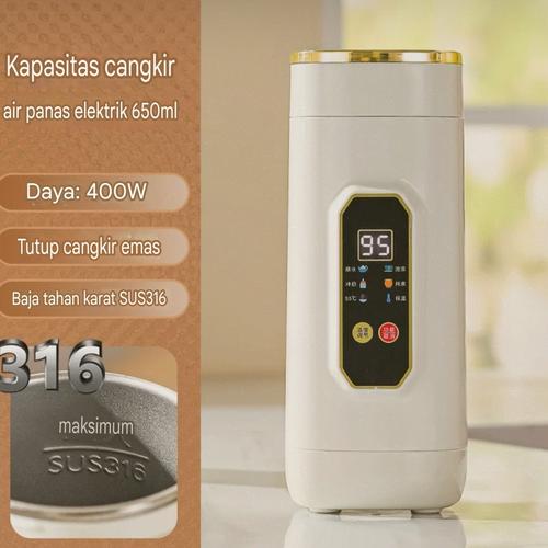 Jual Ketel Premium Teko Listrik Kettle Listrik Portable kapasitas 650ml LED SUS 316 / Termos ...