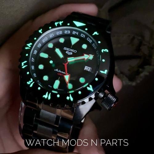 Jual WMNP Seiko Mod Full lume GMT Chapter Ring and Bezel with GMT skx ...