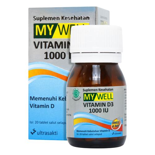 Promo MYWELL VIT D3 1000 IU ISI 20 TABLET | Vitamin D3, Daya Tahan ...