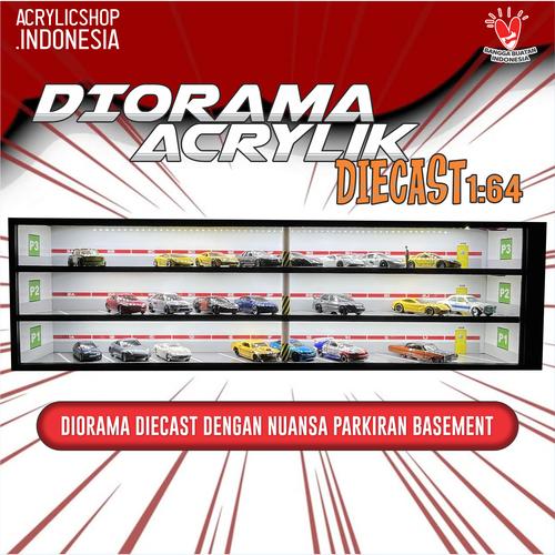 Jual Diorama Acrylic Parking Theme with LED / Diecast 1:64 / Rak ...
