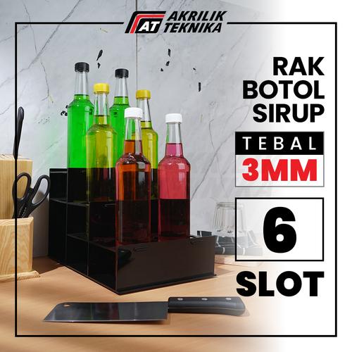 Jual Rak Display Botol Sirup / Organizer Minuman Kafe Kopi 6 Slot ...